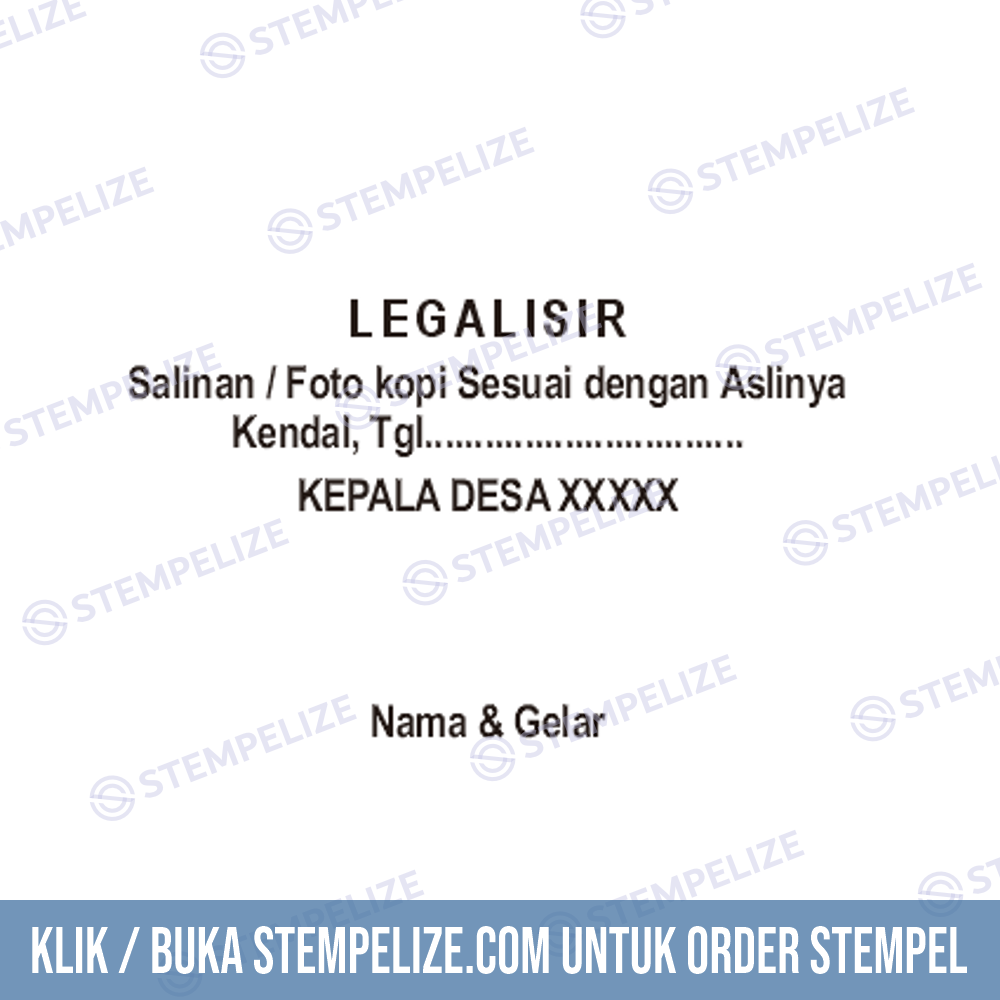 Contoh Stempel Legalisir Kepala Desa