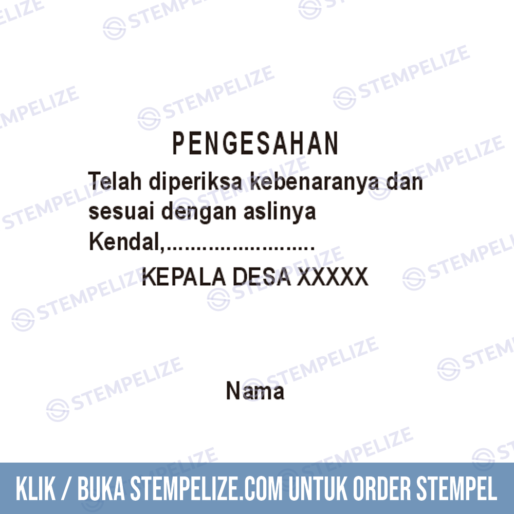 Contoh Stempel Legalisir Kepala Desa
