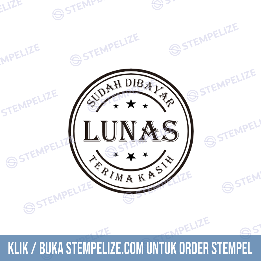Contoh Stempel Lunas Tanggal, Toko, Dibayar, Terima Kasih [PNG/CDR]