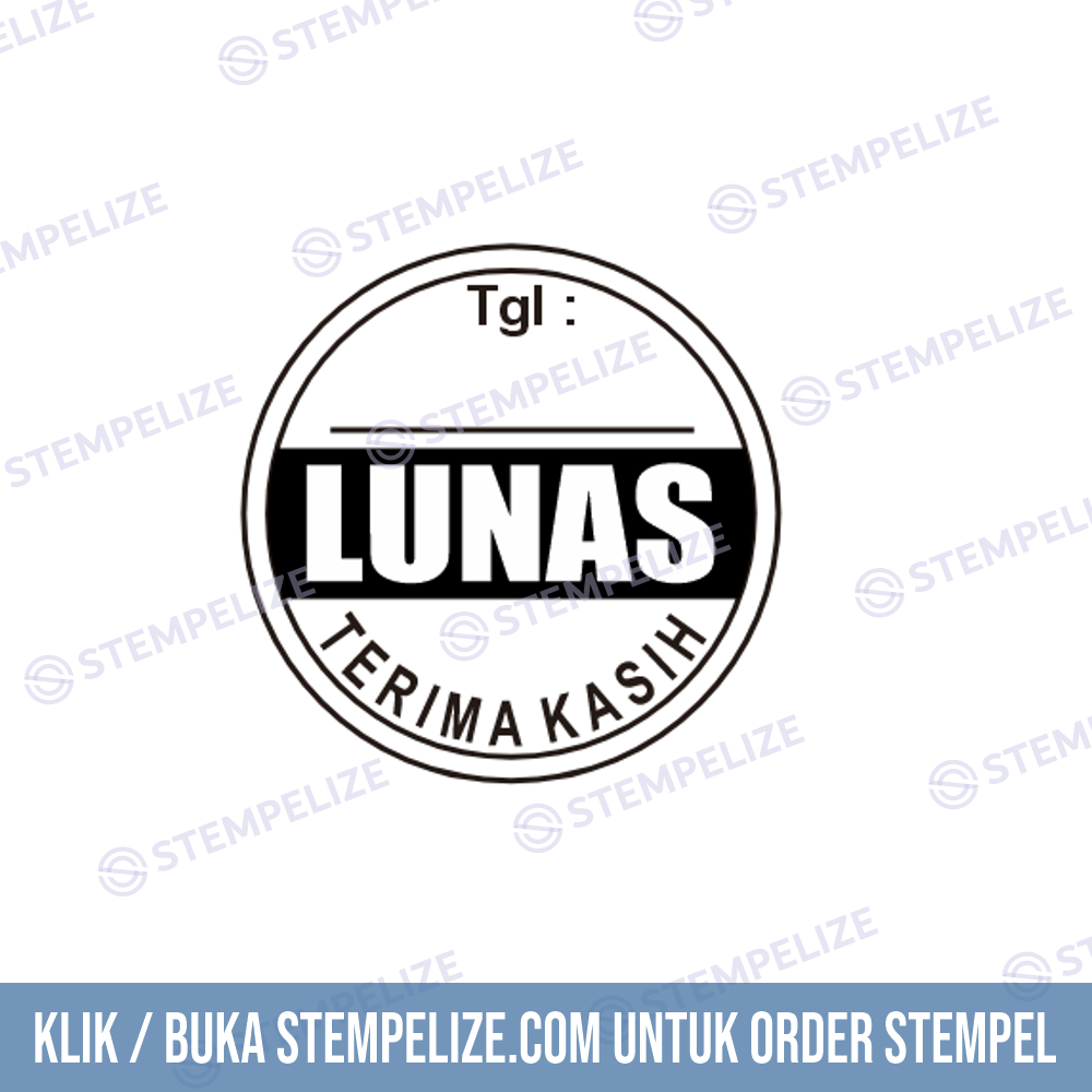 Contoh Stempel Lunas Tanggal, Toko, Dibayar, Terima Kasih [PNG/CDR]