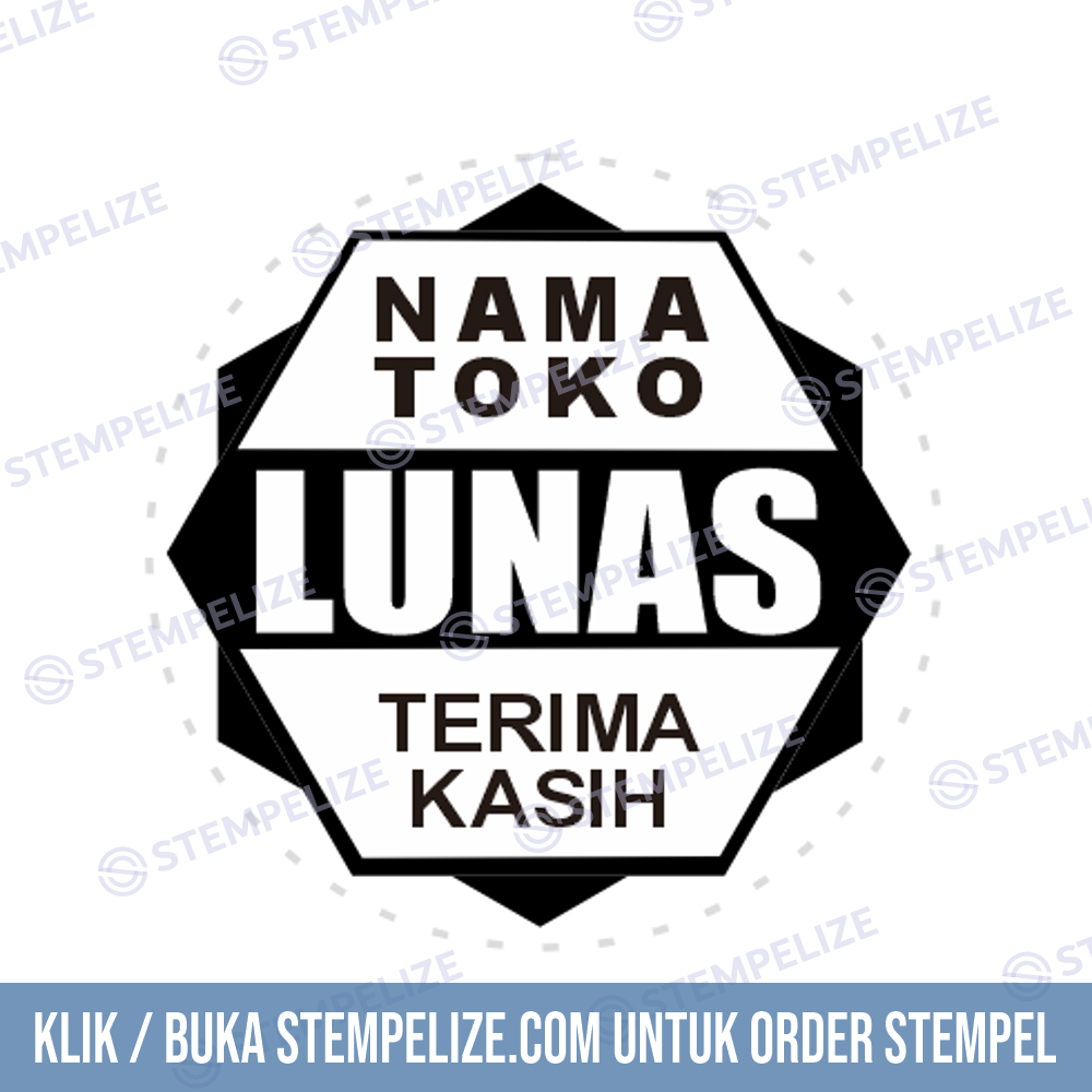 Contoh Stempel Lunas Tanggal, Toko, Dibayar, Terima Kasih [PNG/CDR]