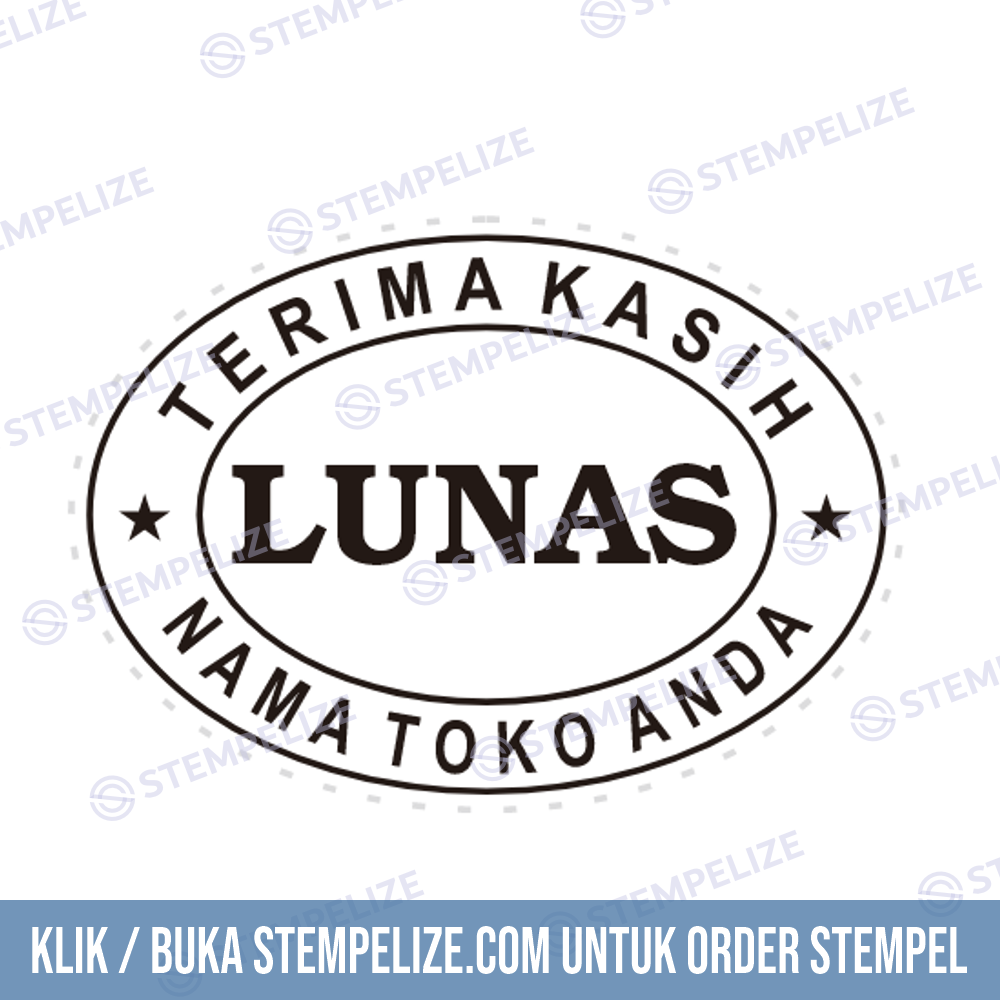 Contoh Stempel Lunas Tanggal, Toko, Dibayar, Terima Kasih [PNG/CDR]