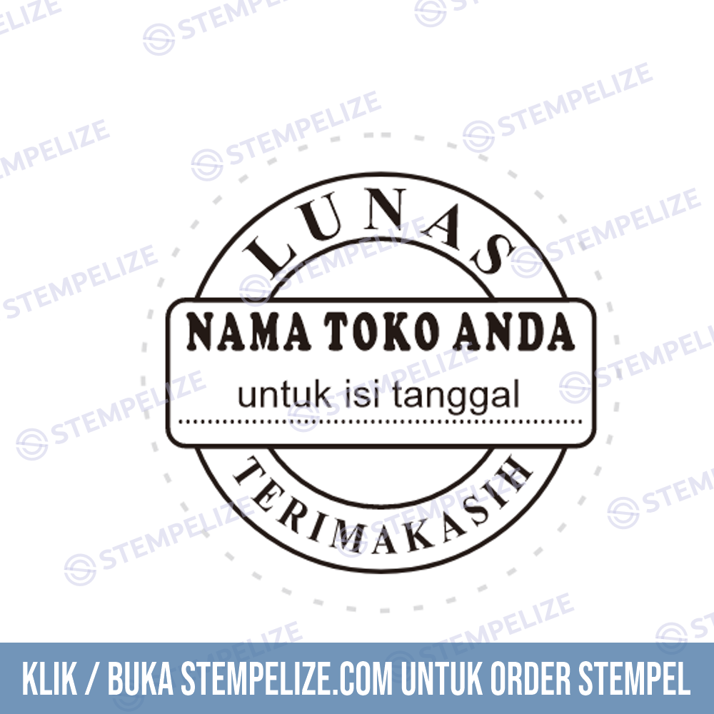 Contoh Stempel Lunas Tanggal, Toko, Dibayar, Terima Kasih [PNG/CDR]