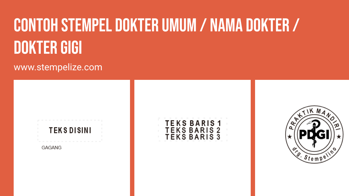 Contoh Stempel Dokter Umum / Nama Dokter / Dokter Gigi